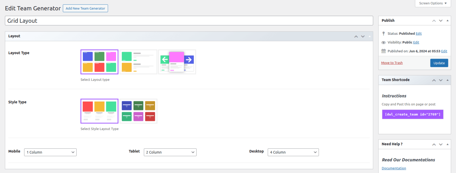 Grid Layout - WordPress Team Manager – Showcase Team Members