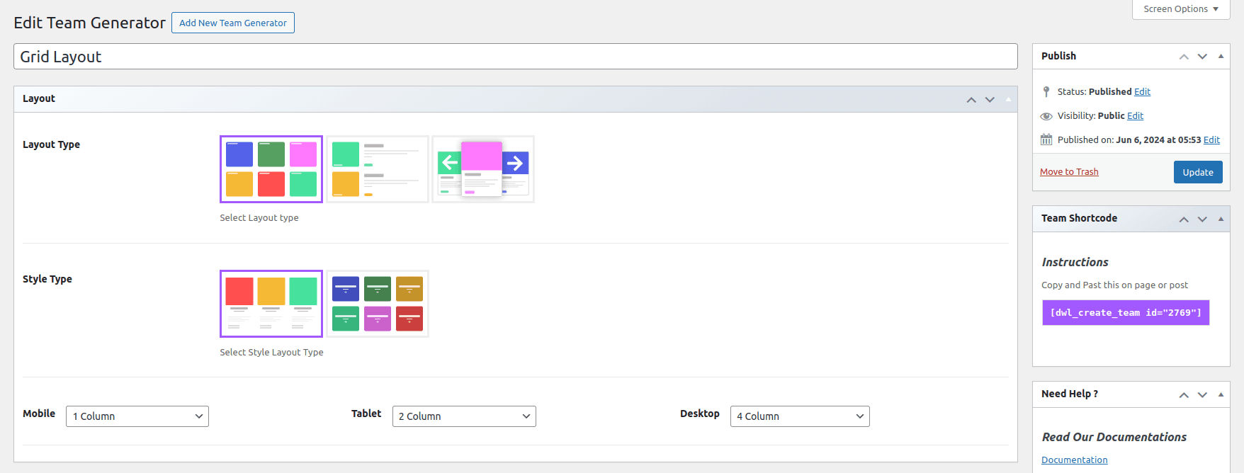 Grid Layout - WordPress Team Manager – Showcase Team Members
