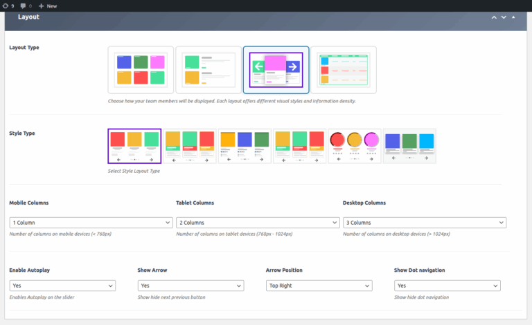 Slider Layout - WordPress Team Manager – Showcase Team Members