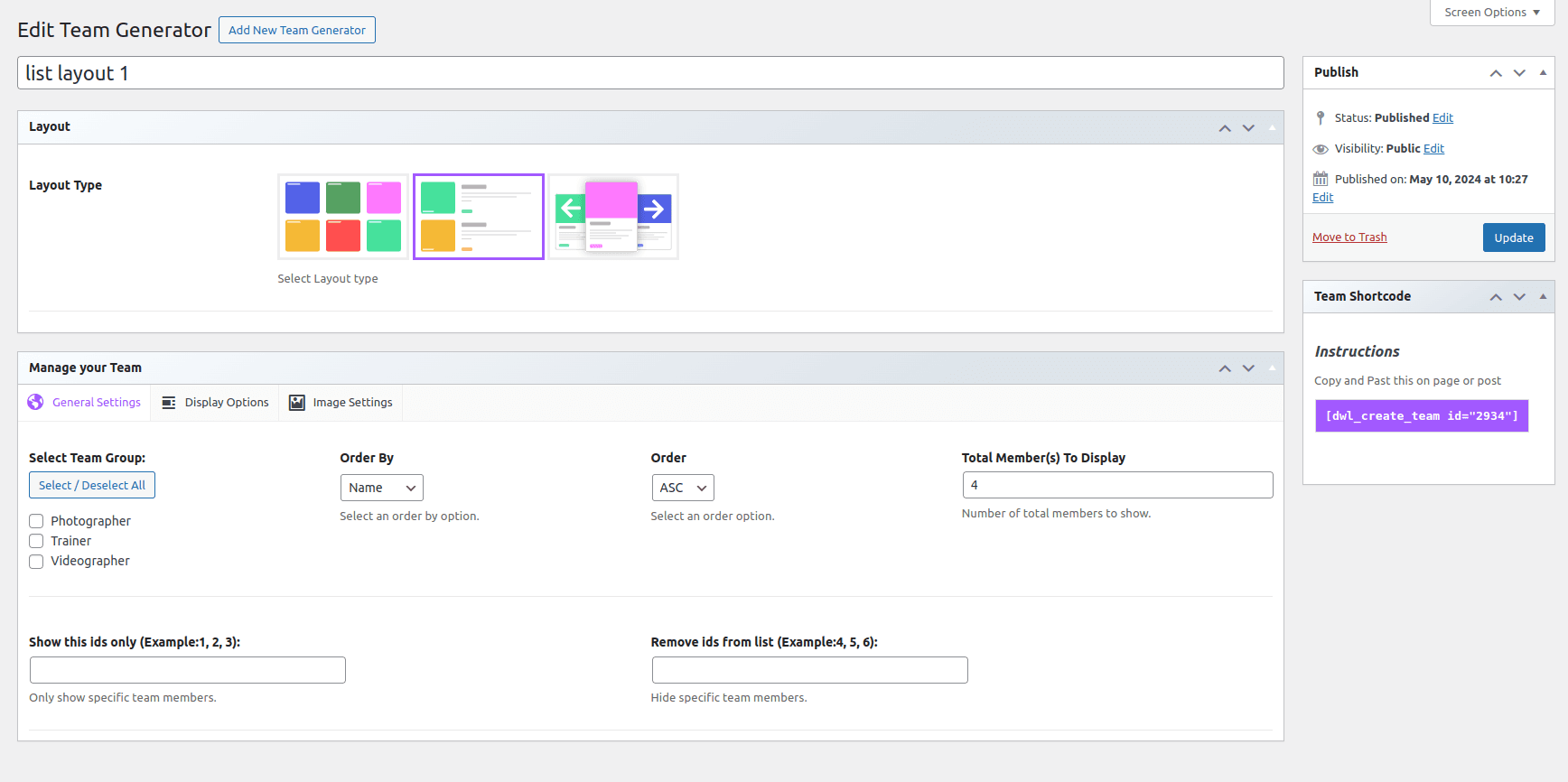 Team Generator - WordPress Team Manager – Showcase Team Members